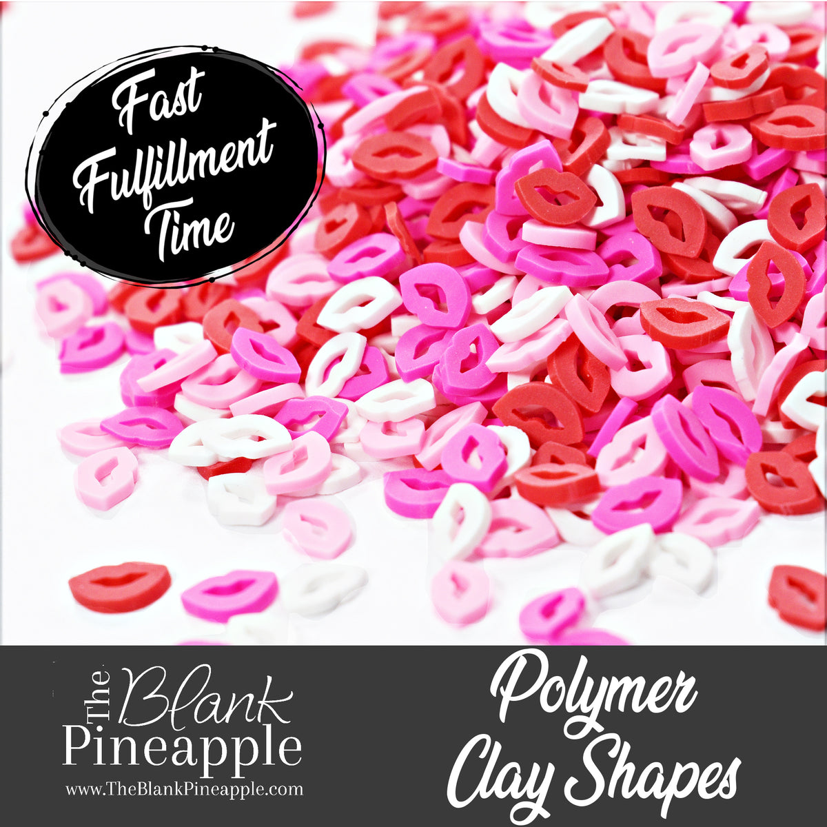 Mixed Kisses Polymer Clay Shapes, 2oz Bag, Red, Pink & White Lips – The ...