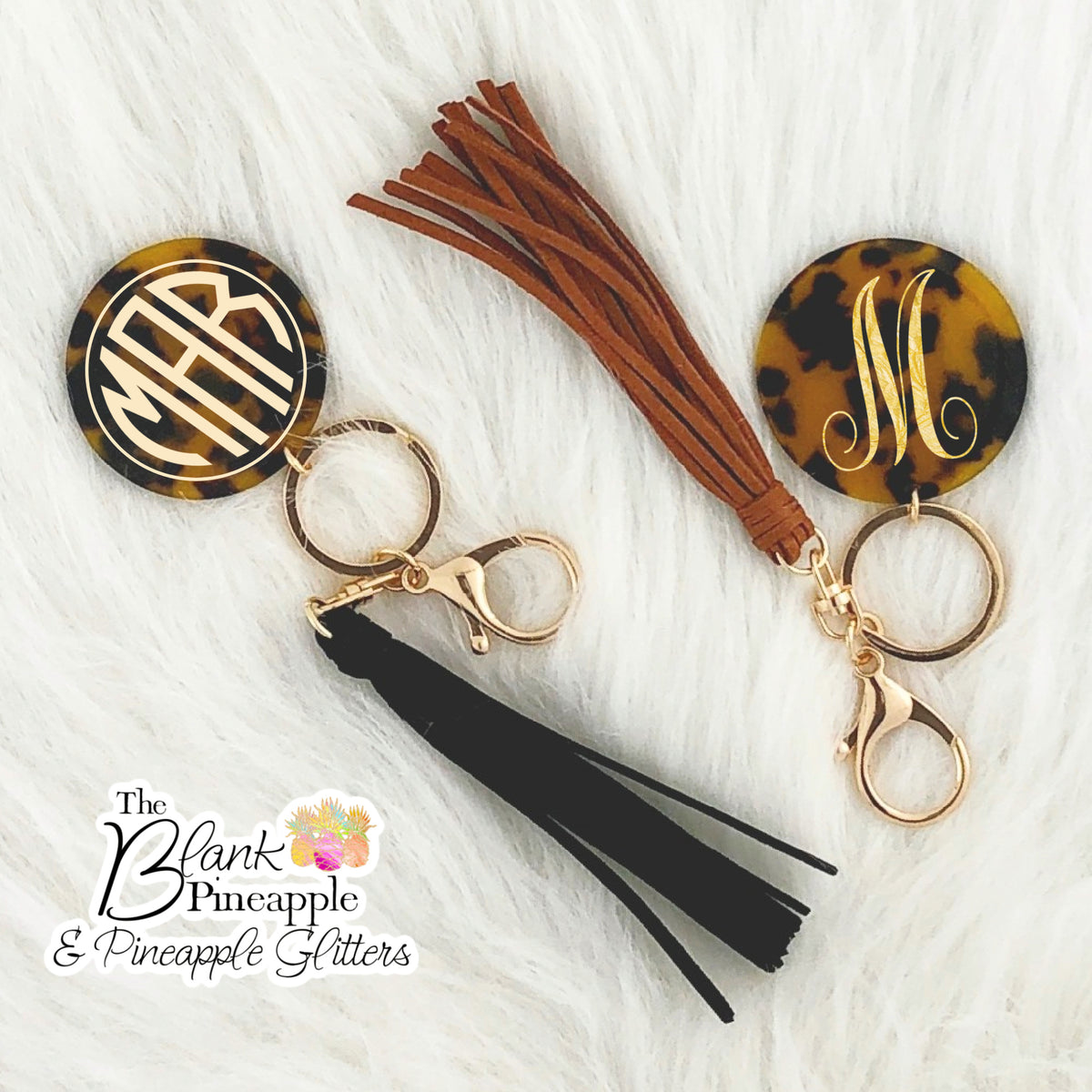 Acrylic Tortoise Disc Key Ring with Tassel - Perfect for Monogramming ...