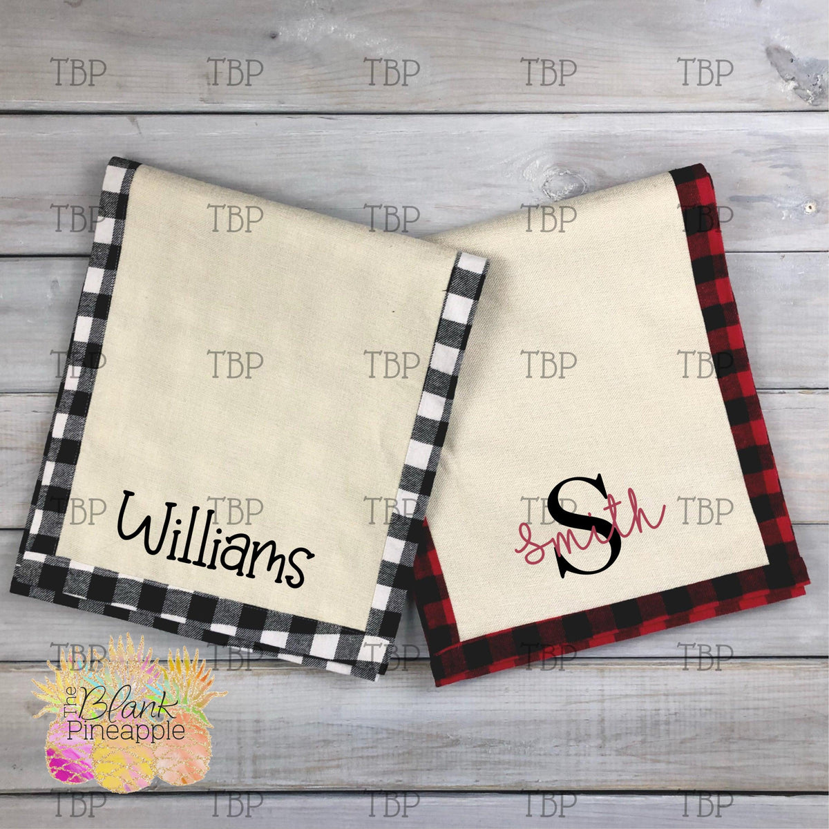 Blank Table Runner 100% Polyester Linen Buffalo Plaid Trim – The Blank ...