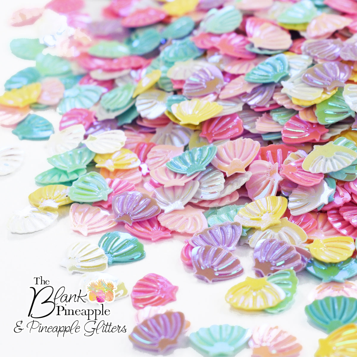 Seashell Glitter, Pastels Mermaid Seashells 2oz Bag PVC Shells, Seashe ...