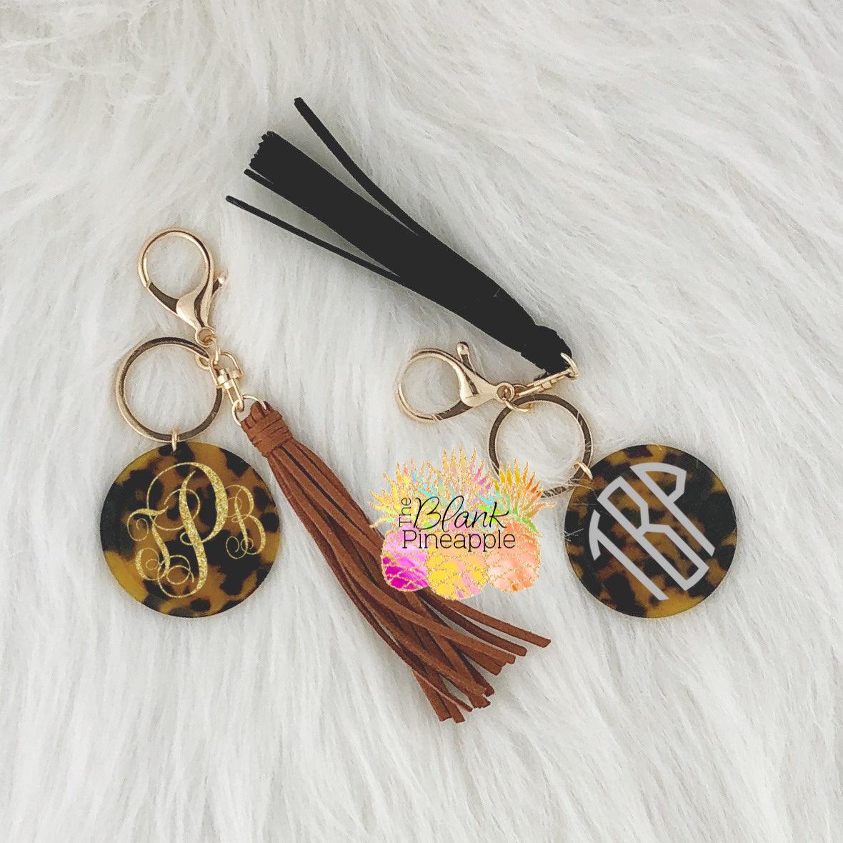 Acrylic Tortoise Disc Key Ring with Tassel – The Blank Pineapple